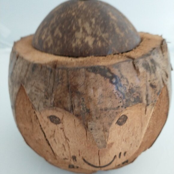 Accents | Carved Decorative Coconut Have Fun Monkey Money Bank Made In ...